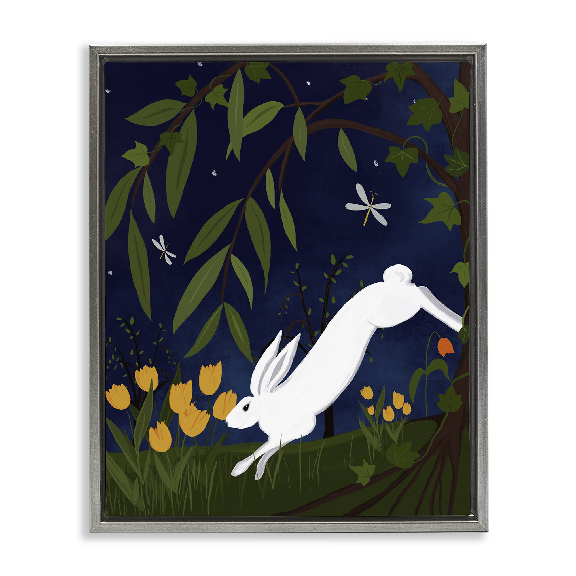 August Grove® Hare in Night Forest Canvas Wall Art by Michelle Ingari ...
