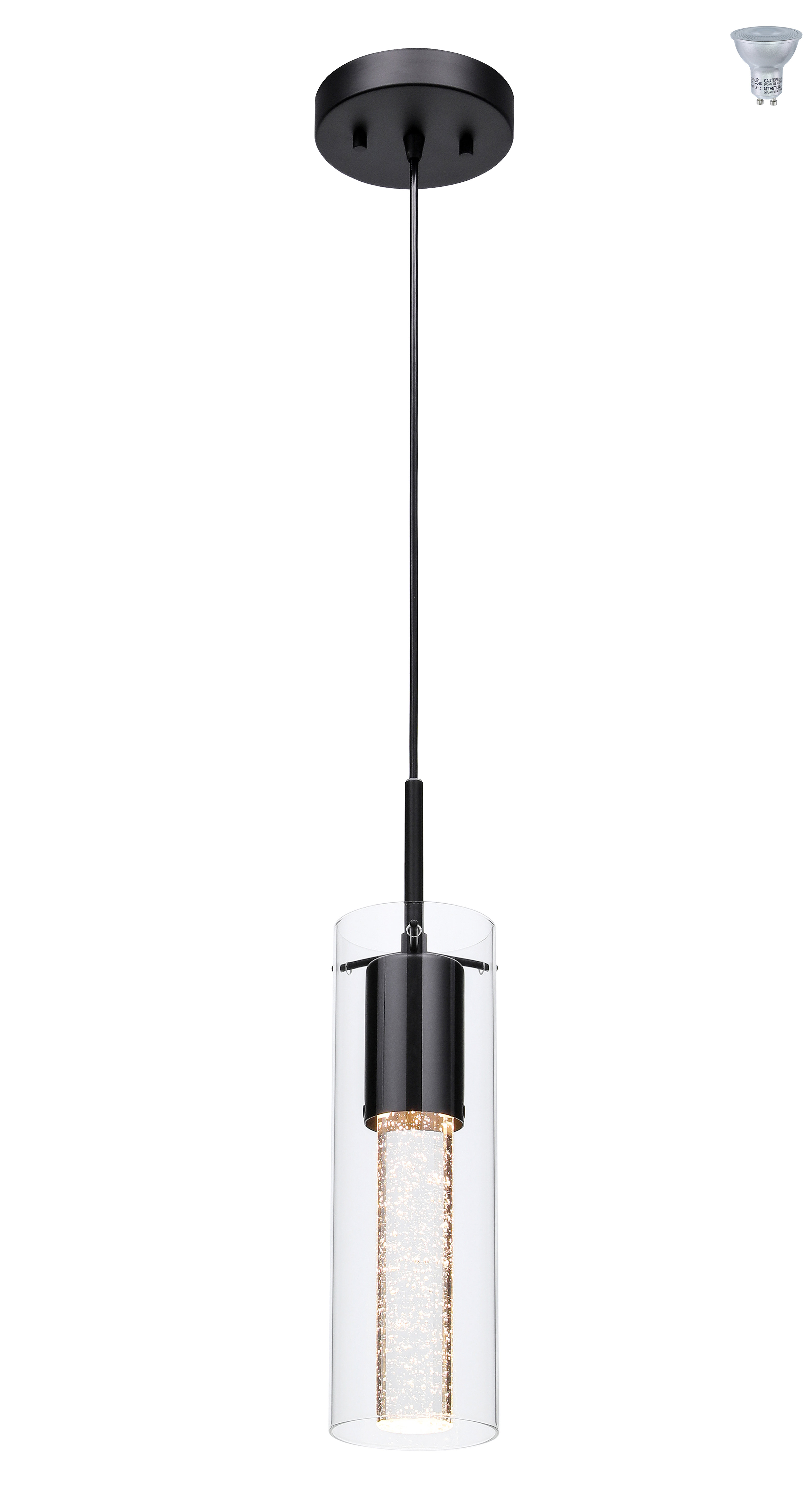 Everly Quinn 1 Light Mini Pendant Lights With Glass And Bubble Crystal ...
