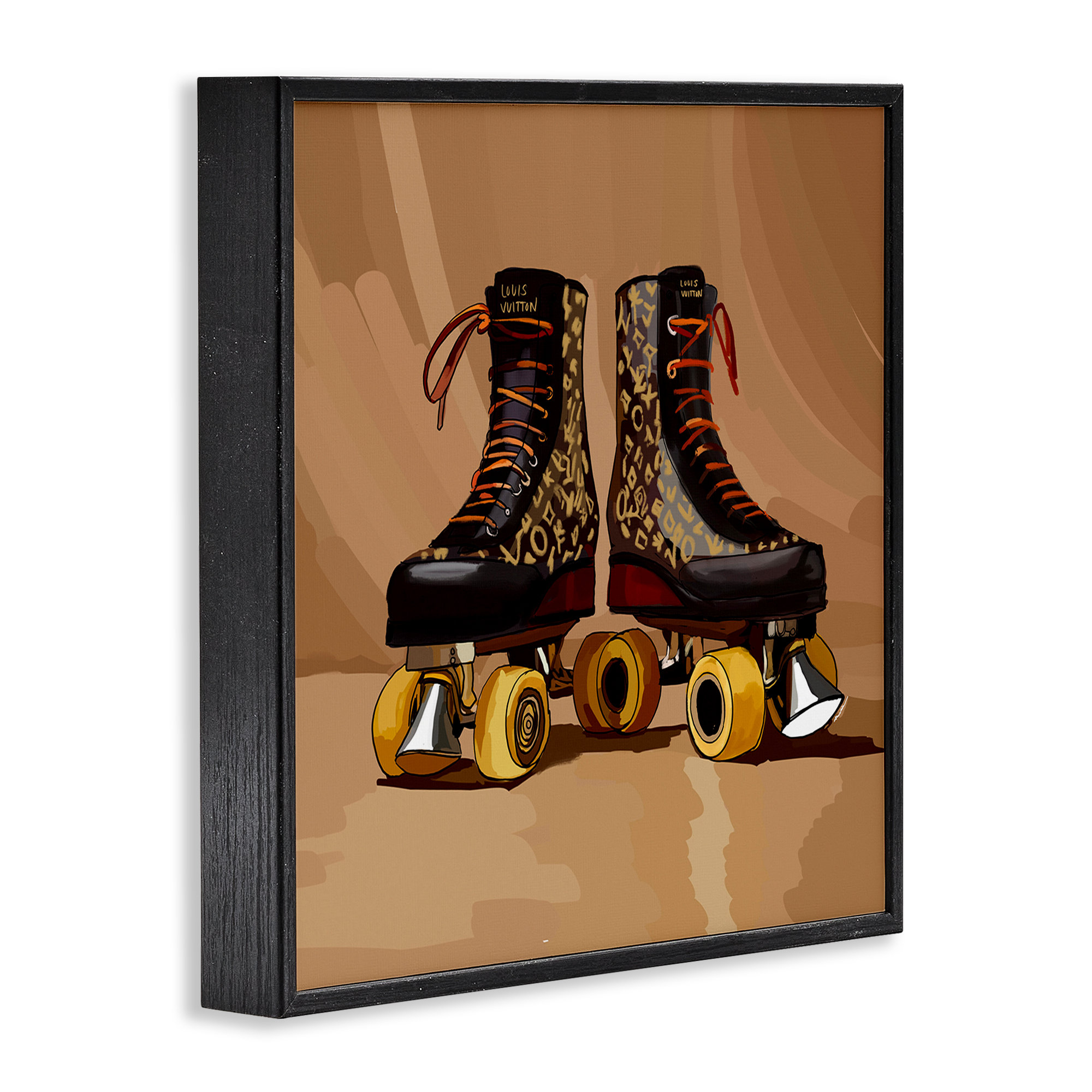 Ebern Designs Brown Roller Skates Giclee Art by Amelia Noyes | Wayfair