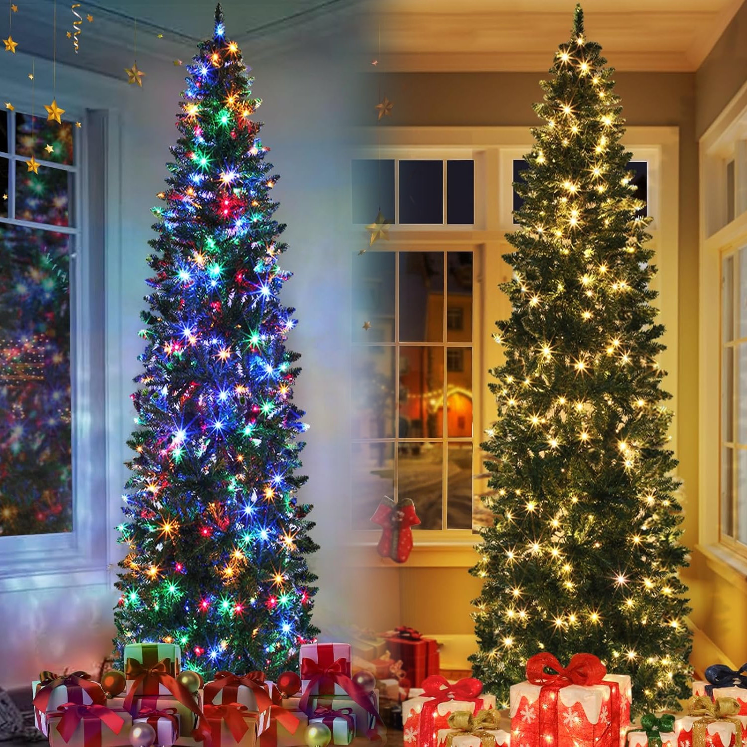 The Holiday Aisle® 7.5 Feet Dual Color Change&Timer Prelit Pencil ...