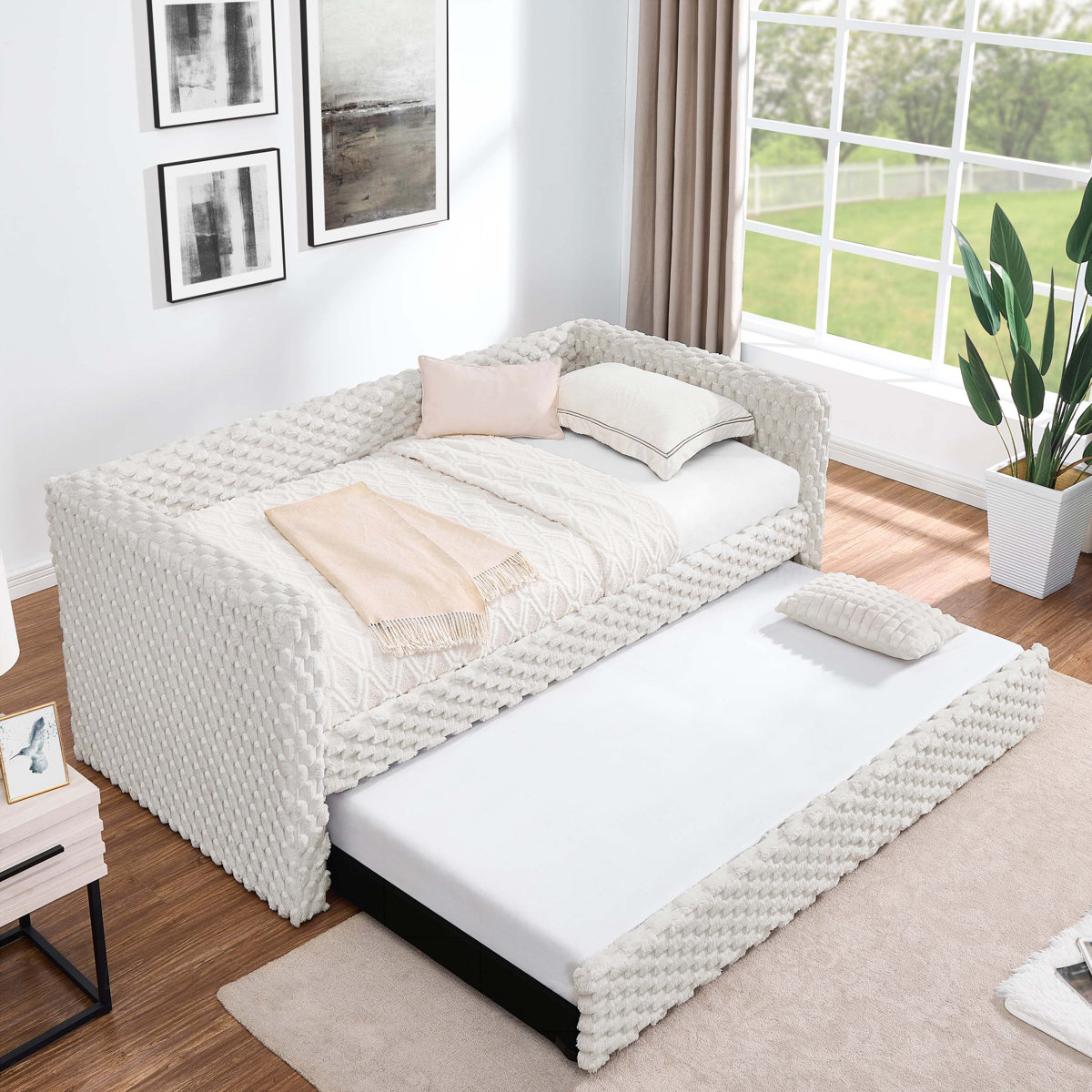 Mercer41 Upholstered Daybed with Pull out Trundle | Wayfair