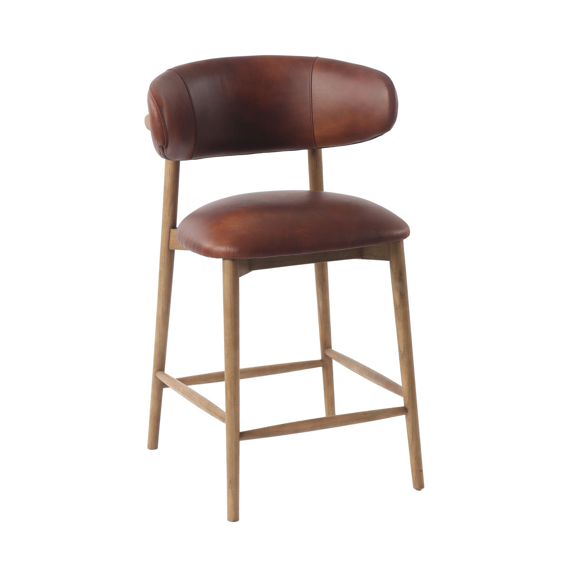 Corrigan Studio® Murphey Upholstered 26'' Counter Stool with Solid Wood ...