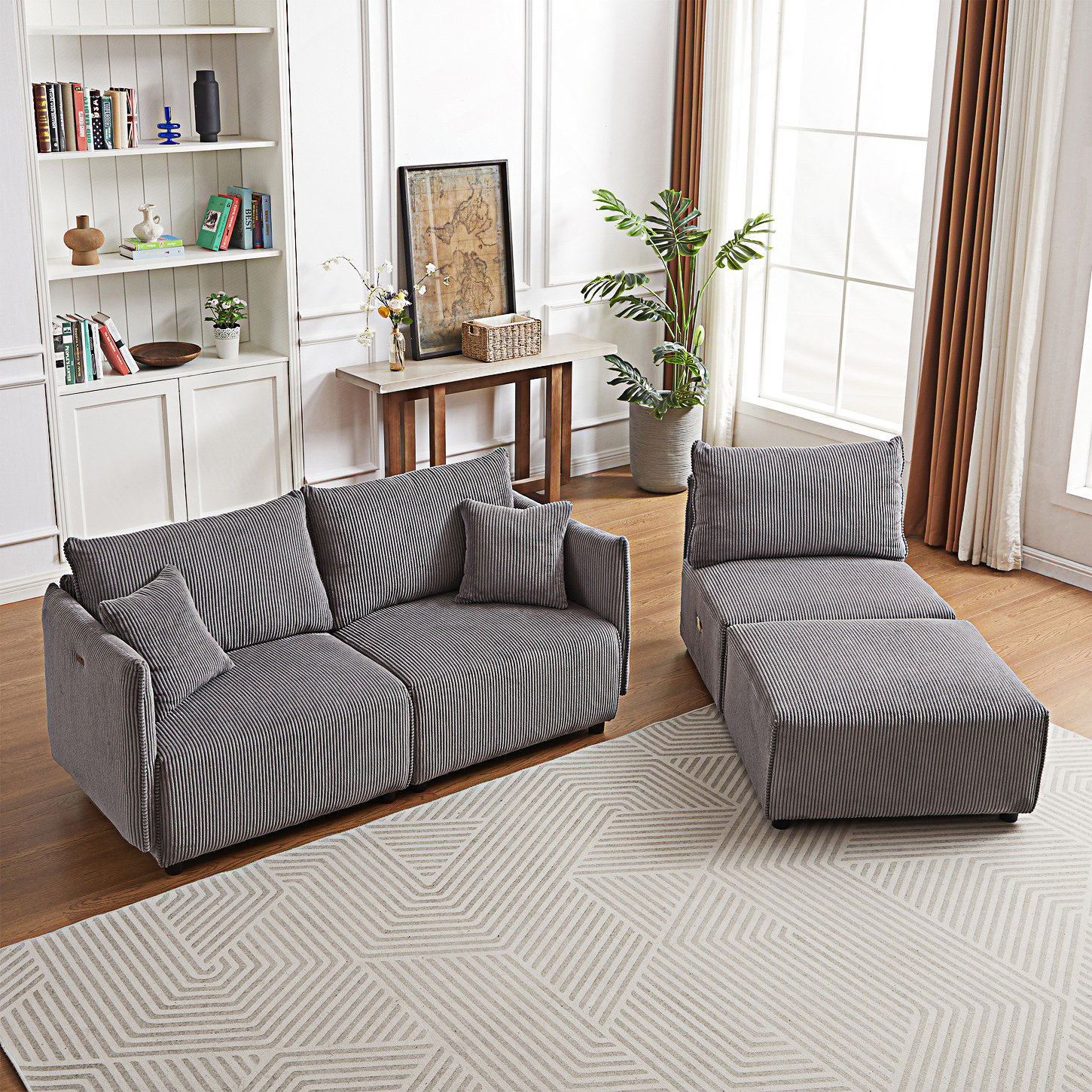 Ophelia & Co. Combination Style Sofa, Modern Minimalist Sofa With 2 ...