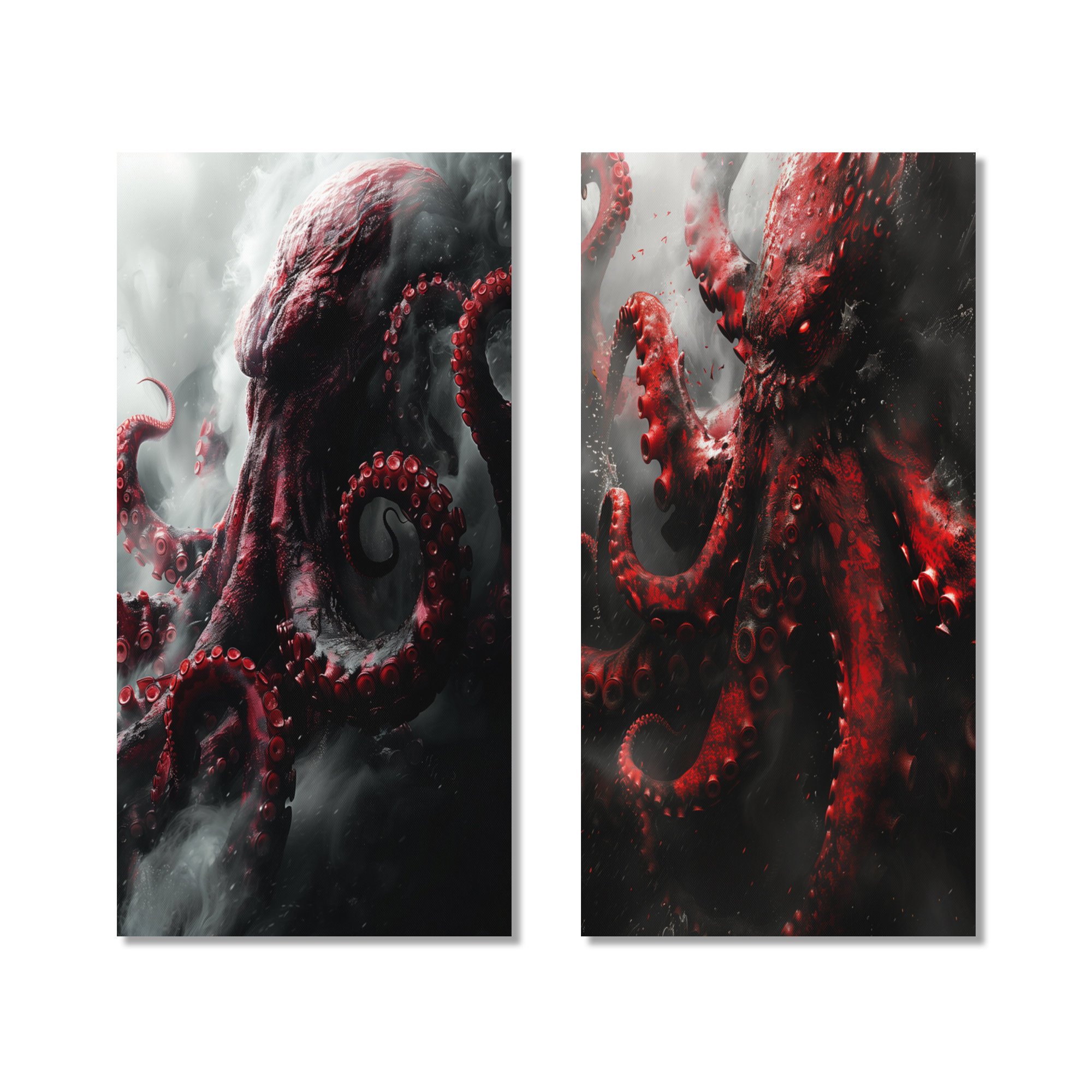 Highland Dunes Red Grey Kraken Mythical Creature I - Mythical Creatures ...