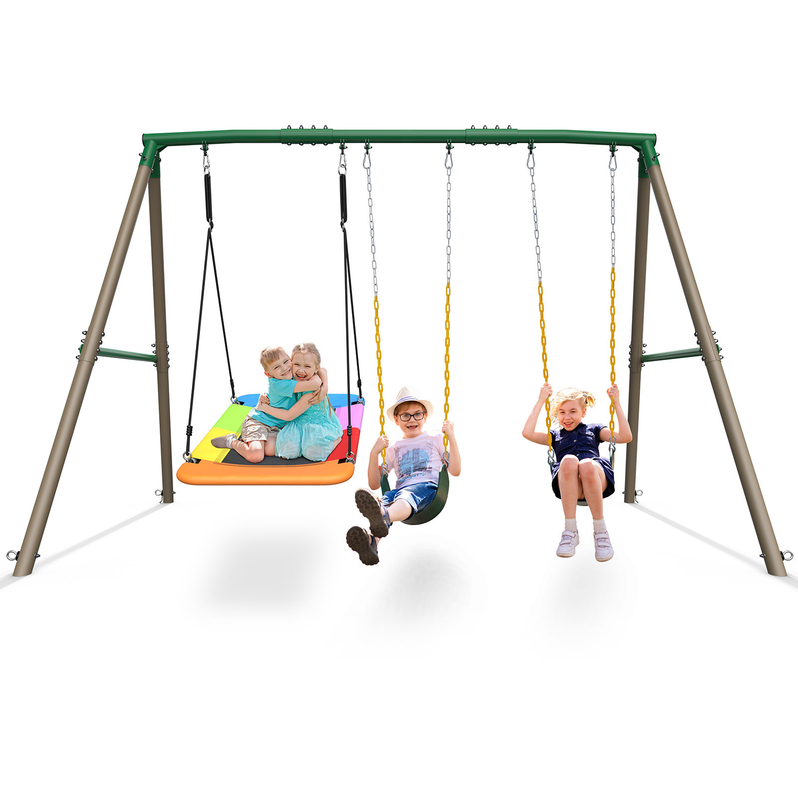 Klo Kick Swing Set with 3 Swings - Wayfair Canada