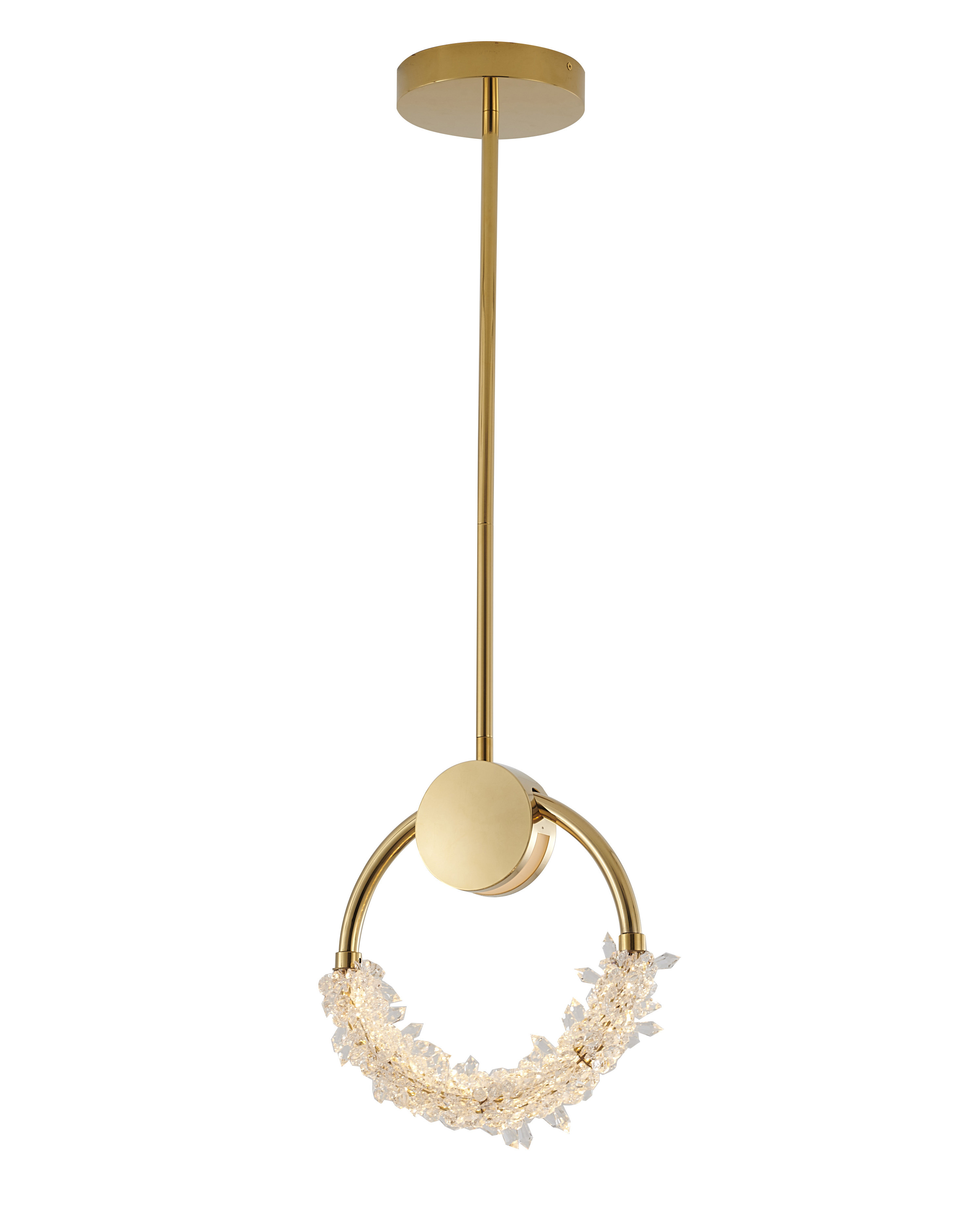 Mercer41 Lannah Stainless Steel Dimmable LED Pendant With Clear ...