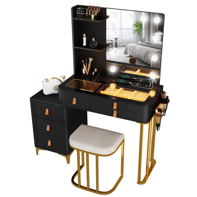 Latitude Run® Makeup Vanity with 3 Lighting Colors & Reviews | Wayfair