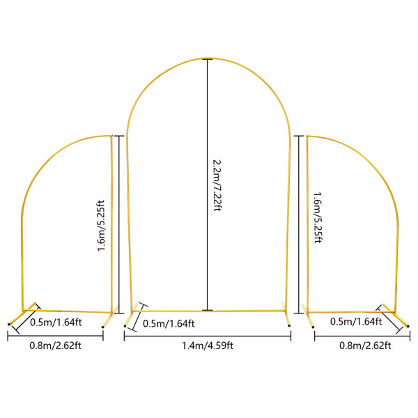 YaoTown 3 Piece Metal Arch Wedding Backdrop Stand Set & Reviews | Wayfair