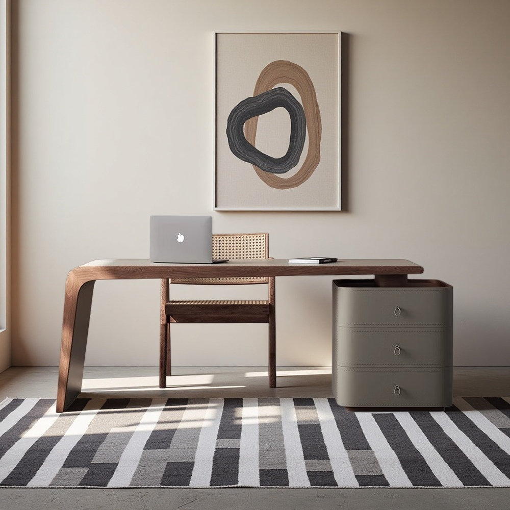 Orren Ellis Modern minimalist style desk and chair set | Wayfair