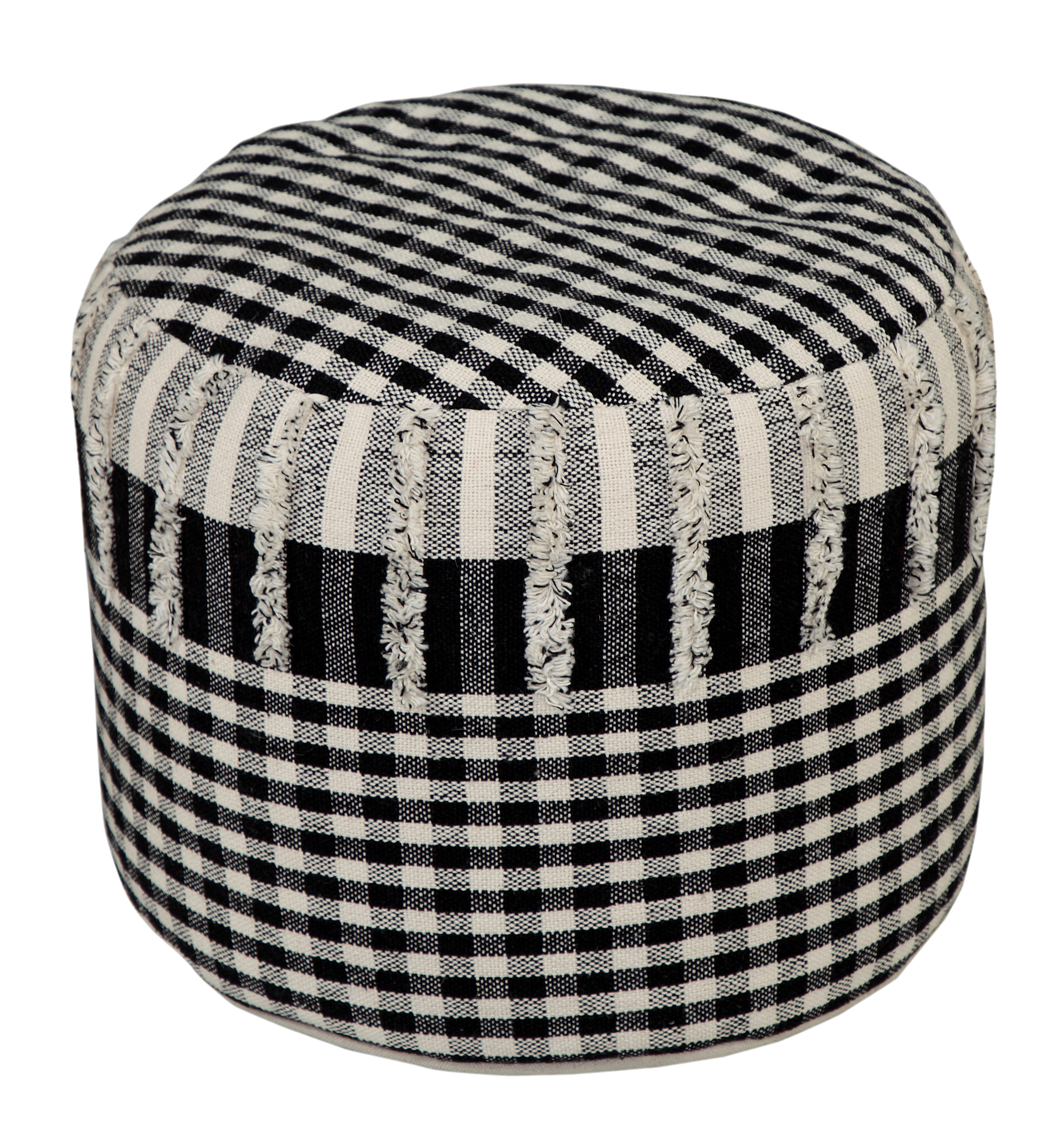 Union Rustic Ebenezer Modern Checkered Handmade Cotton Round ...