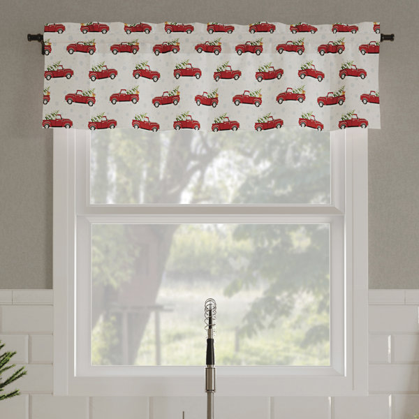 The Holiday Aisle® Keicha Semi-Sheer Rod Pocket Kitchen Curtain Valance ...