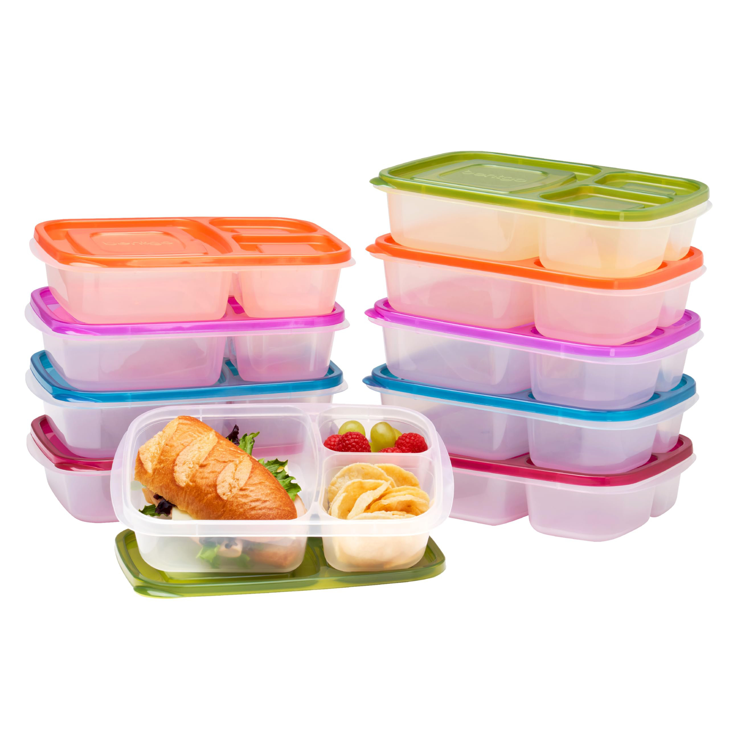 Dakota Fields Original Stackable Lunch Boxes 10-Piece Set, Reusable 3 ...