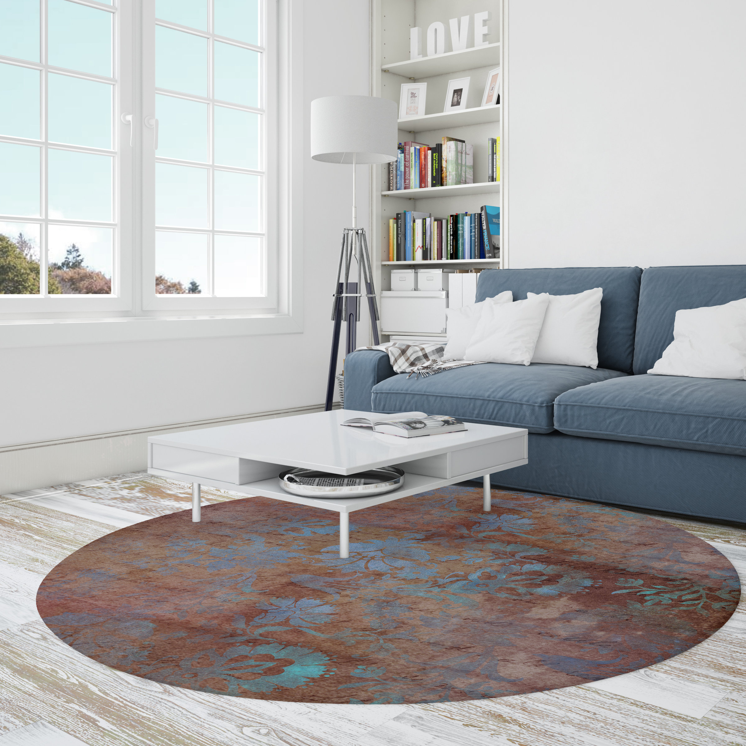 Latitude Run® Lerch Copper/Brown/Blue Rug & Reviews - Wayfair Canada