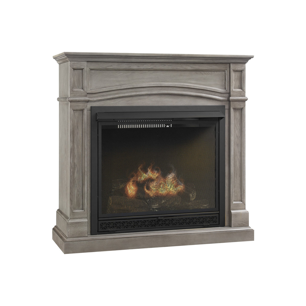 Comfort Glow Dual Fuel Ventless Gas Fireplace with Remote and Mantle ...