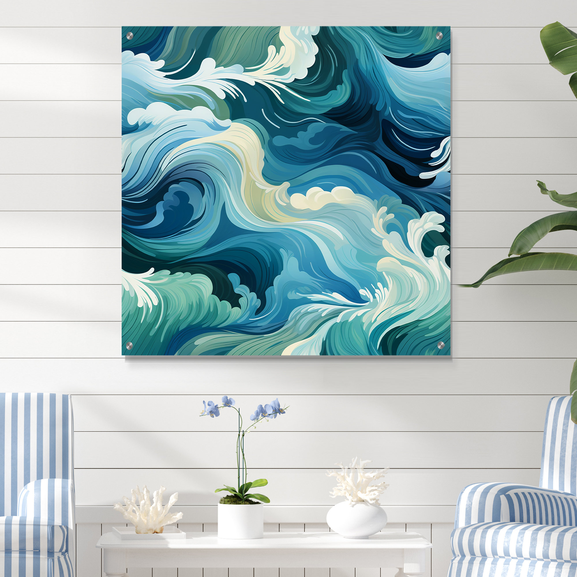 Design Art Ocean Spray - Coastal Acrylic Wall Art Glass | Wayfair