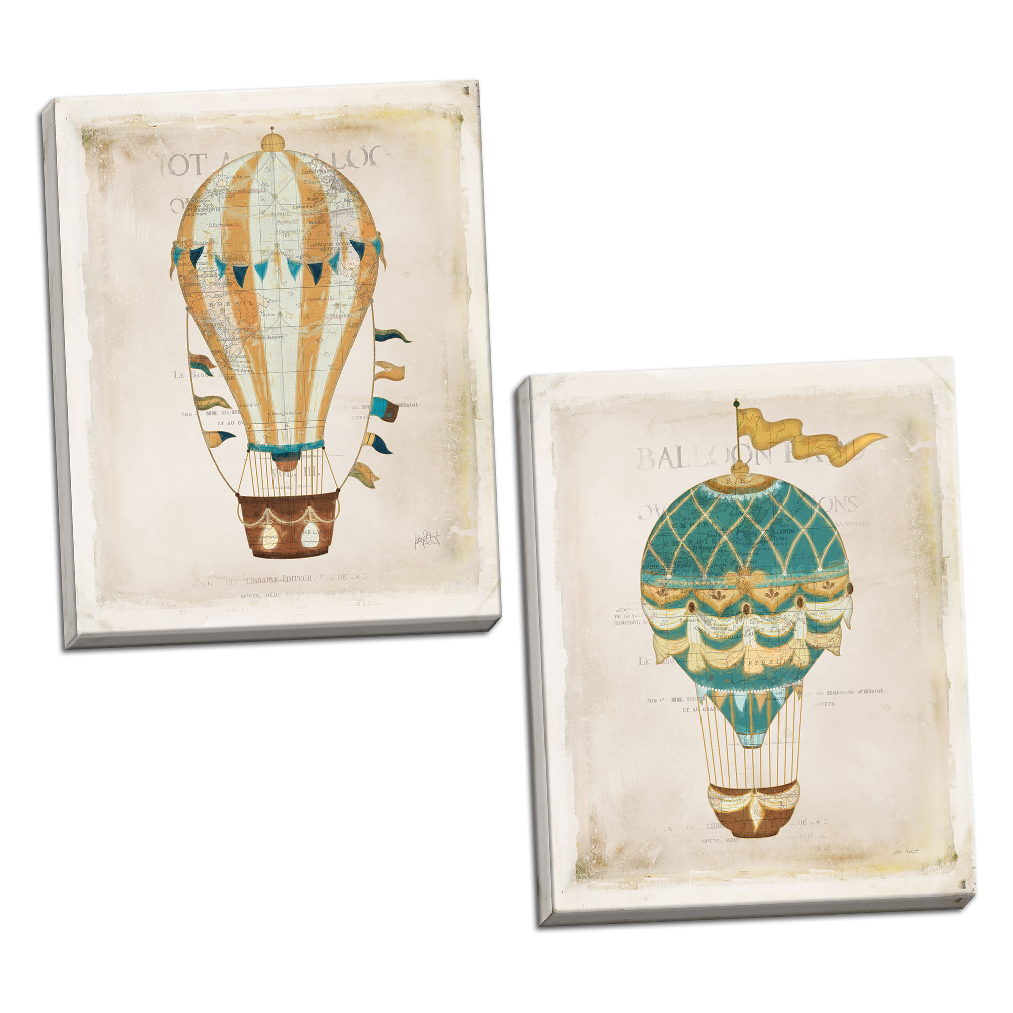 Winston Porter 'Vintage Balloon Expo II and Balloon Expo III' 2 Piece ...
