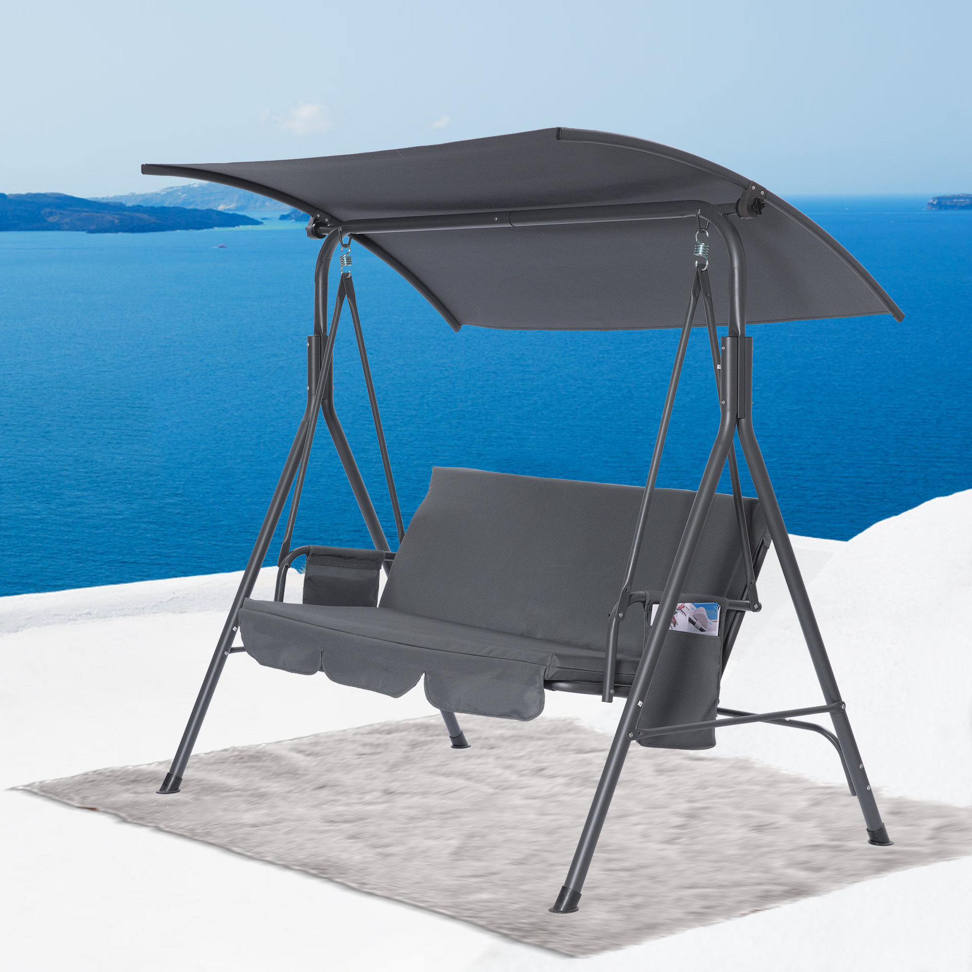 Arlmont & Co. Choturam Porch Swing with Canopy | Wayfair