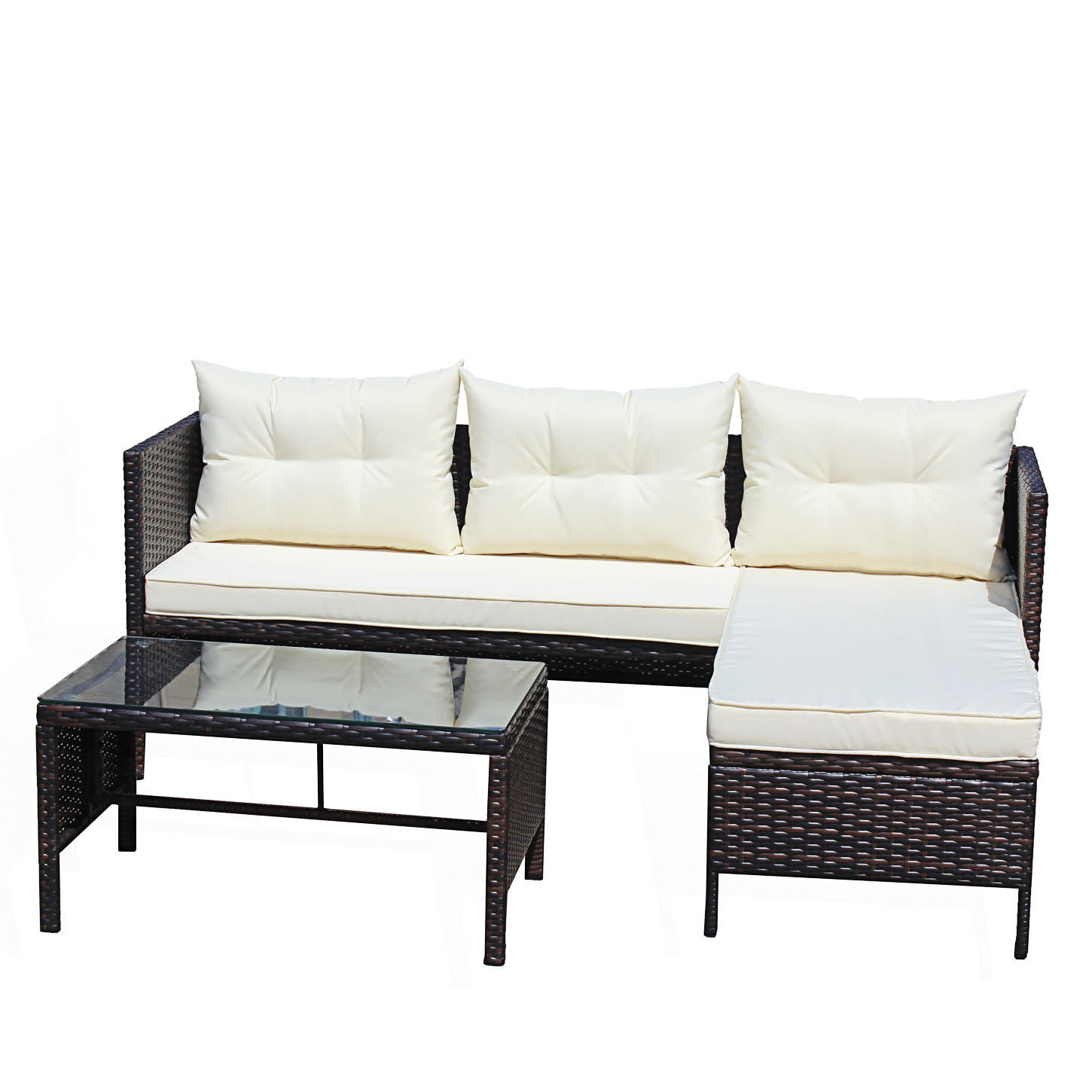 Ebern Designs Outdoor Patio Furniture Set, 3 Piece Conversation Set ...