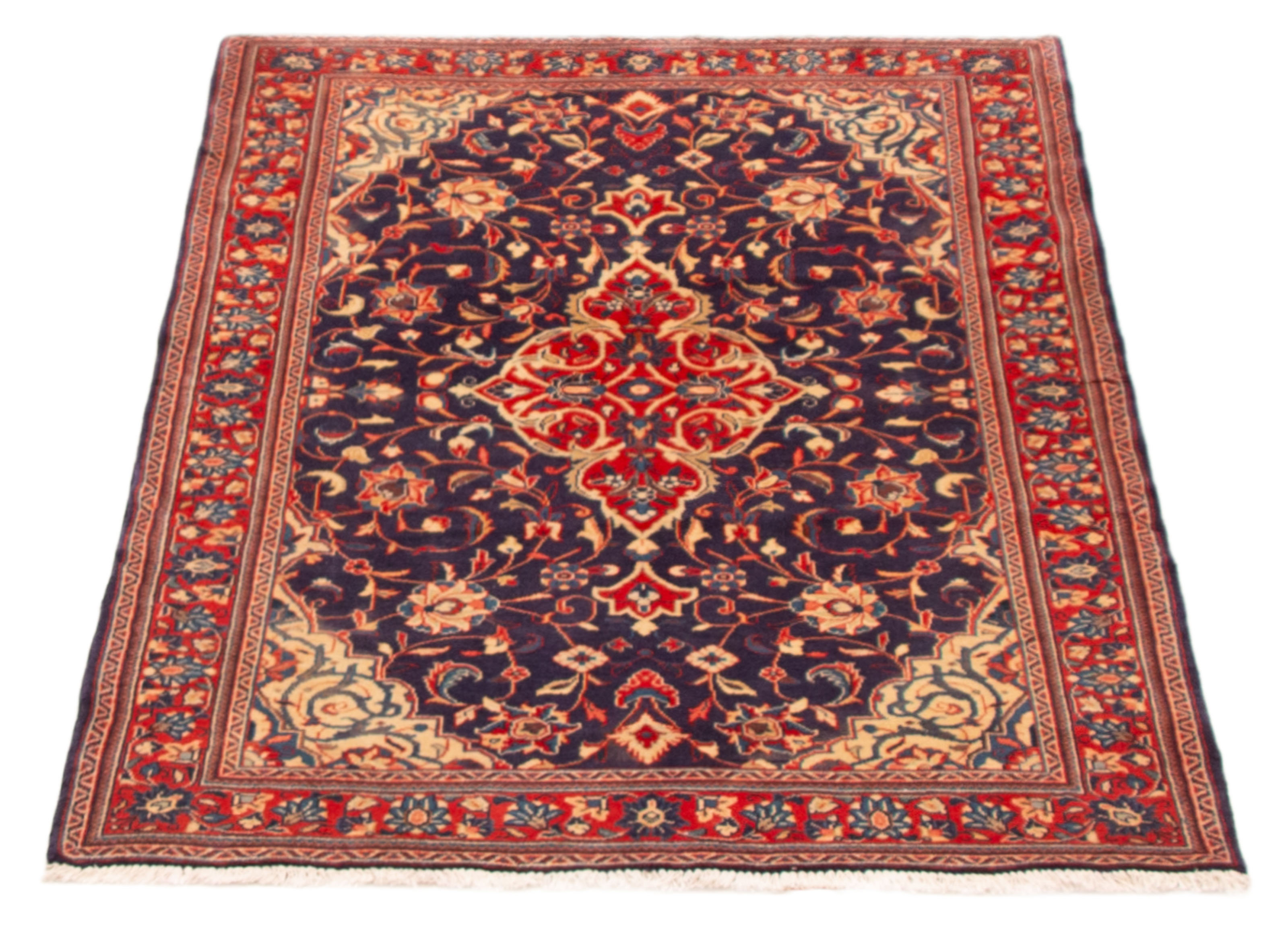 Bungalow Rose Hand Knotted Kayseri Navy Wool Rug 3'6" x 5'1" | Wayfair