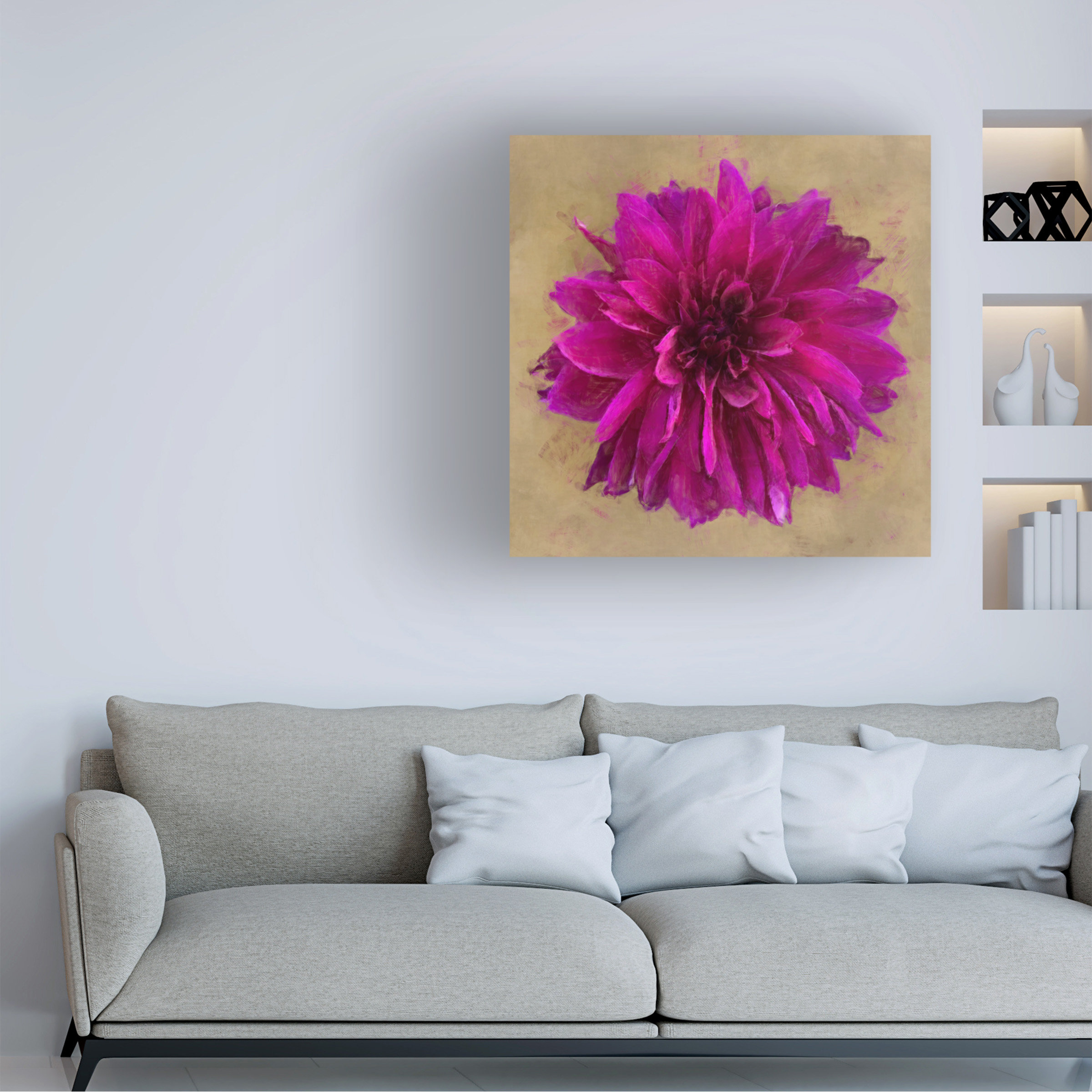 Trademark Fine Art Emma Eve Cunningham Flower 2 - Magenta Dahlia Bloom ...