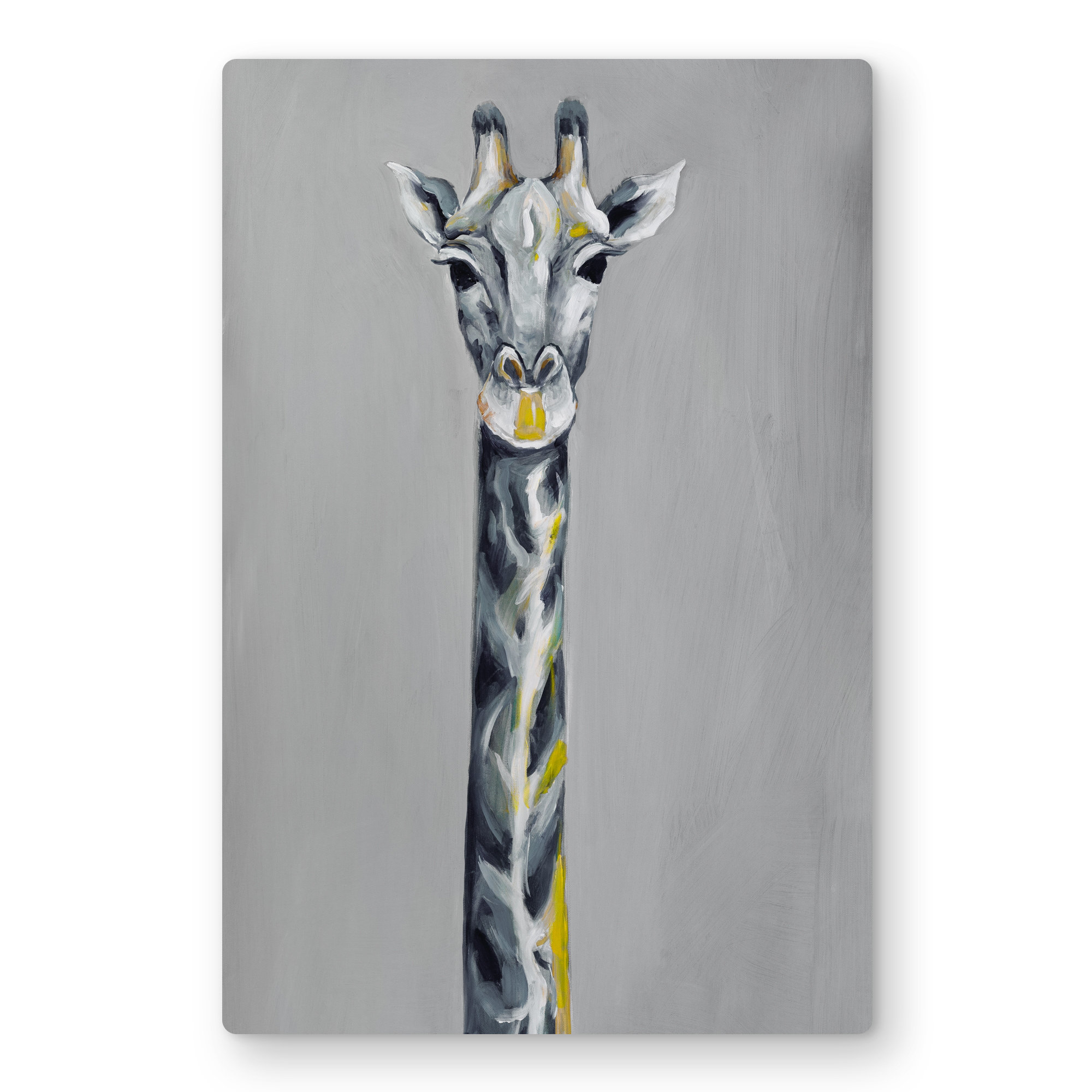 Begin Edition International Inc. Steel Blue Giraffe - Gray Metal Print ...