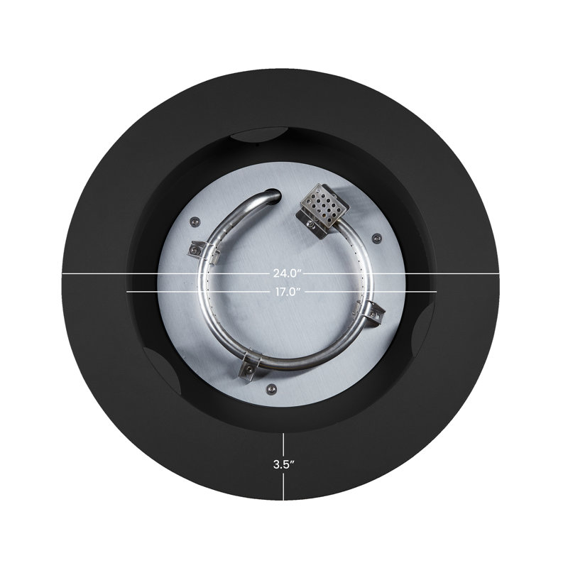 Real Flame Aegean 24" Round Steel Propane Fire Pit Table with Hidden ...