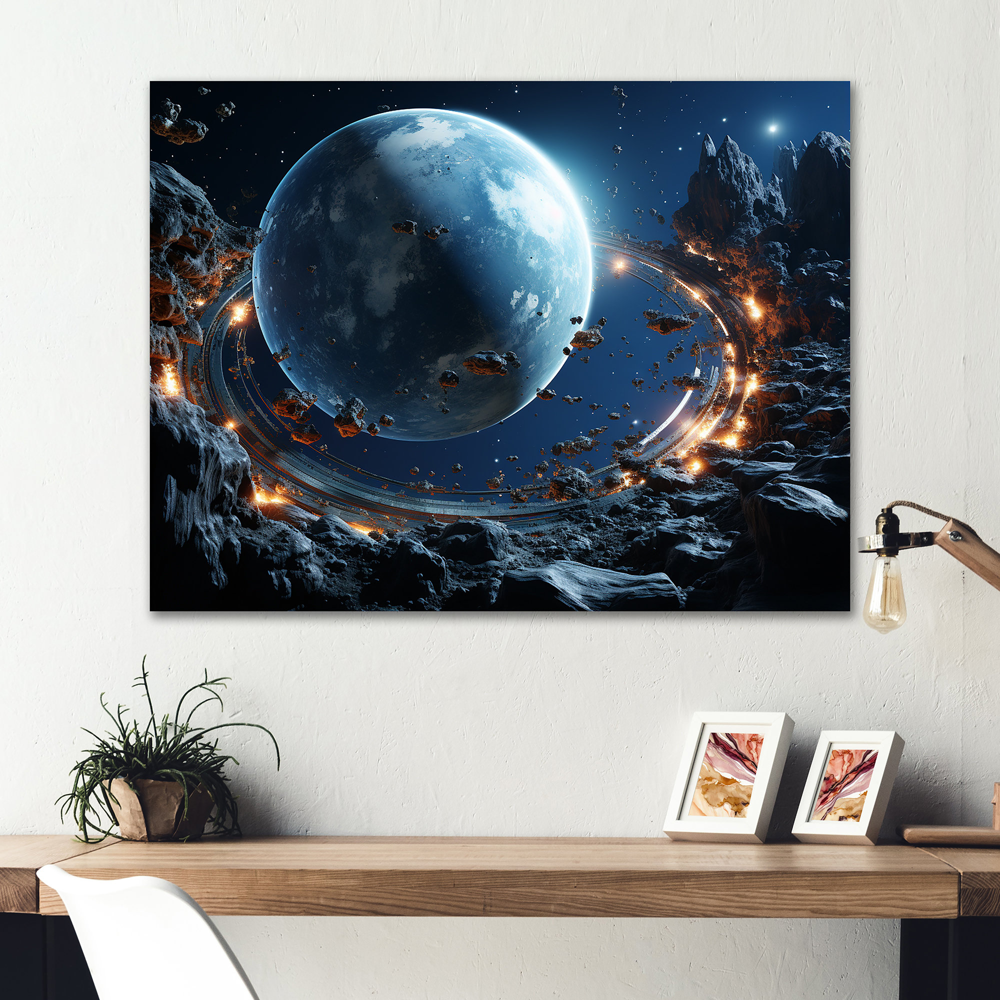Lark Manor™ Planets Distortion - Space Planet Metal Wall Art | Wayfair