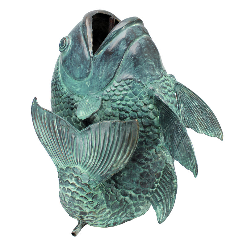 Design Toscano Dancing Koi Large Asian Dancing Fish Cast Spitting ...