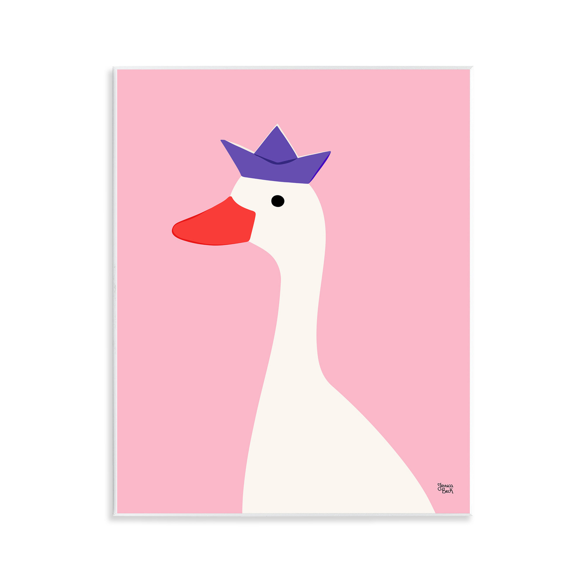 Union Rustic Crowned Goose on Pink Wall Plaque Art by Jessica Beck ...