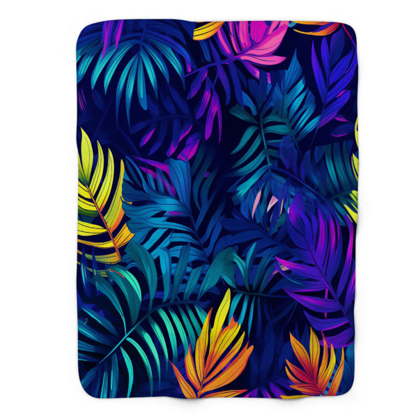 MentionedYou Indigo Oasis - 1 Piece Premium Sherpa Blanket 0014 | Wayfair