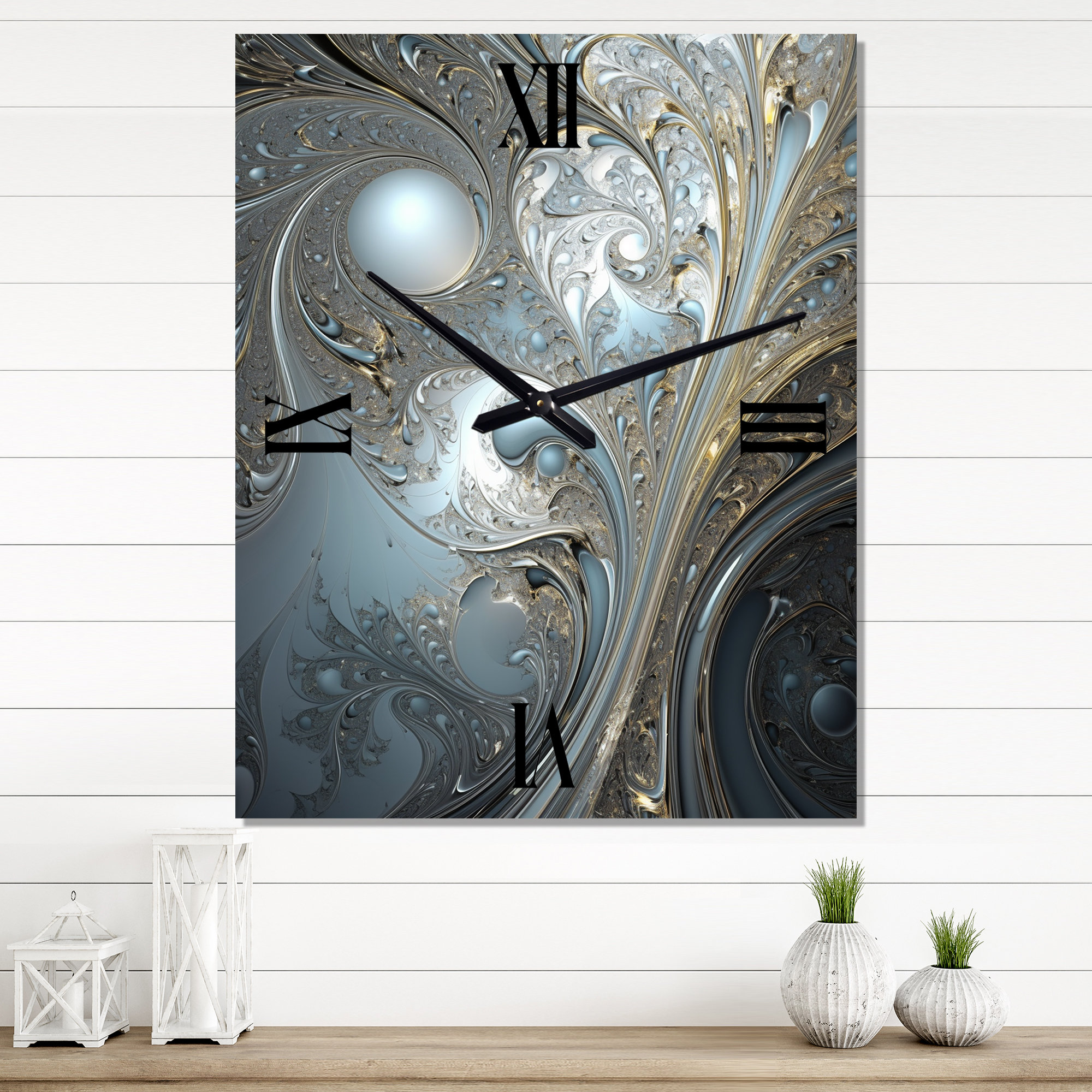 Design Art Mystical Universe In Mysterious Blue And I - Fractals Wall ...