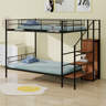 17 Stories Metal Bunk Bed With Wire Shelving And Wardrobe | Wayfair