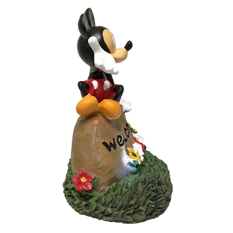 Back Yard Glory Mickey Mouse Welcome Stone Solar Garden Statue ...