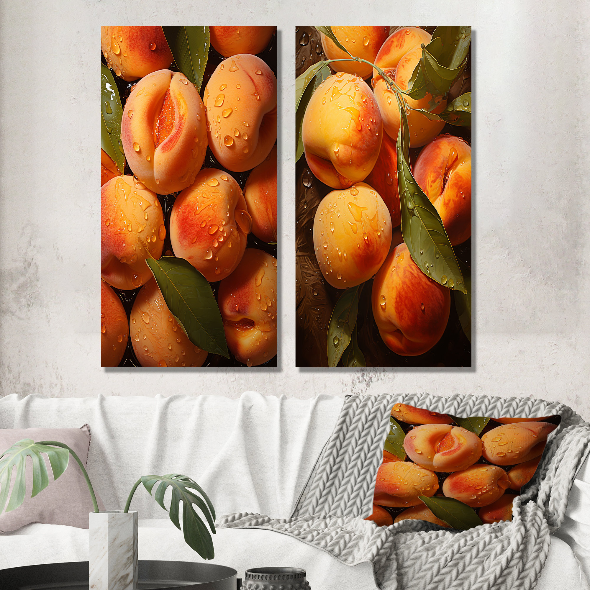 Red Barrel Studio® Earthy Umber Peach Portraiture - Fruits Metal Wall ...