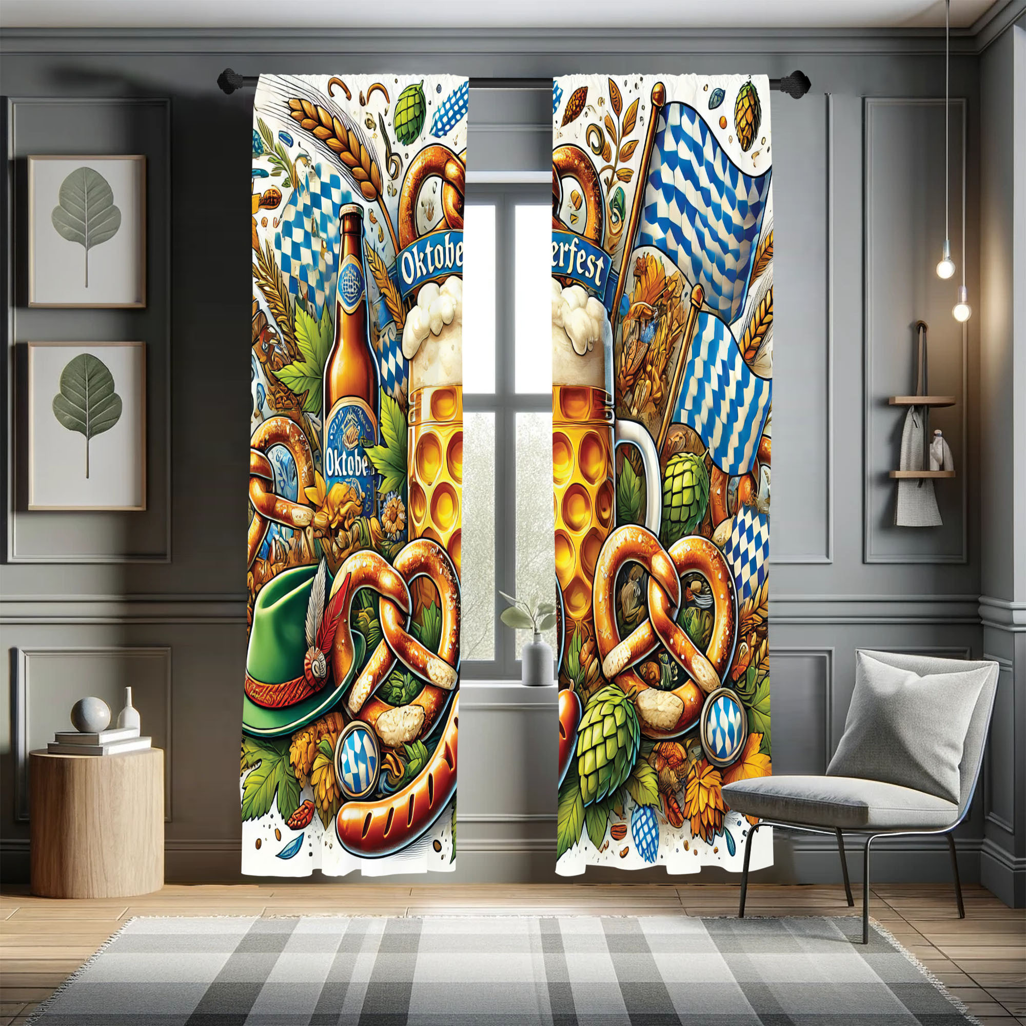 Ebern Designs Oktoberfest Curtains, Traditional Bavarian, Pair of 28 ...