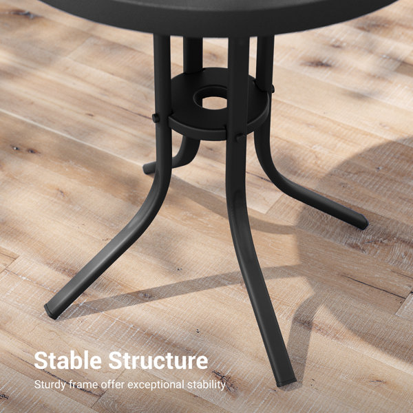 Rosebay Patio Round Side Table, Modern Industrial Style & Reviews | Wayfair