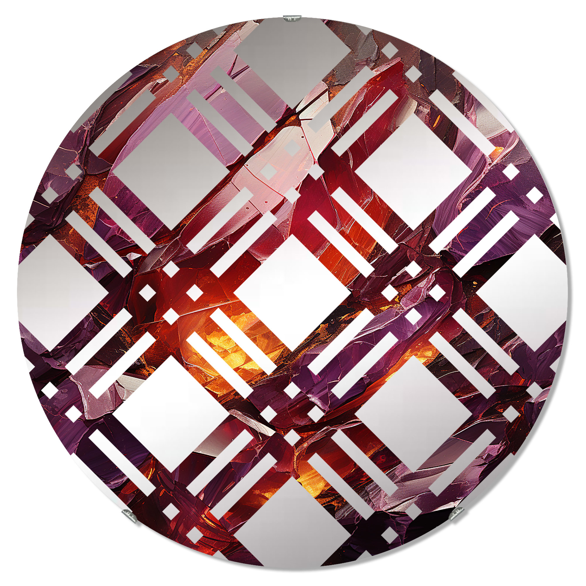 Design Art Purple Agate Spiritual Courage - Plaid Decorative Mirror ...