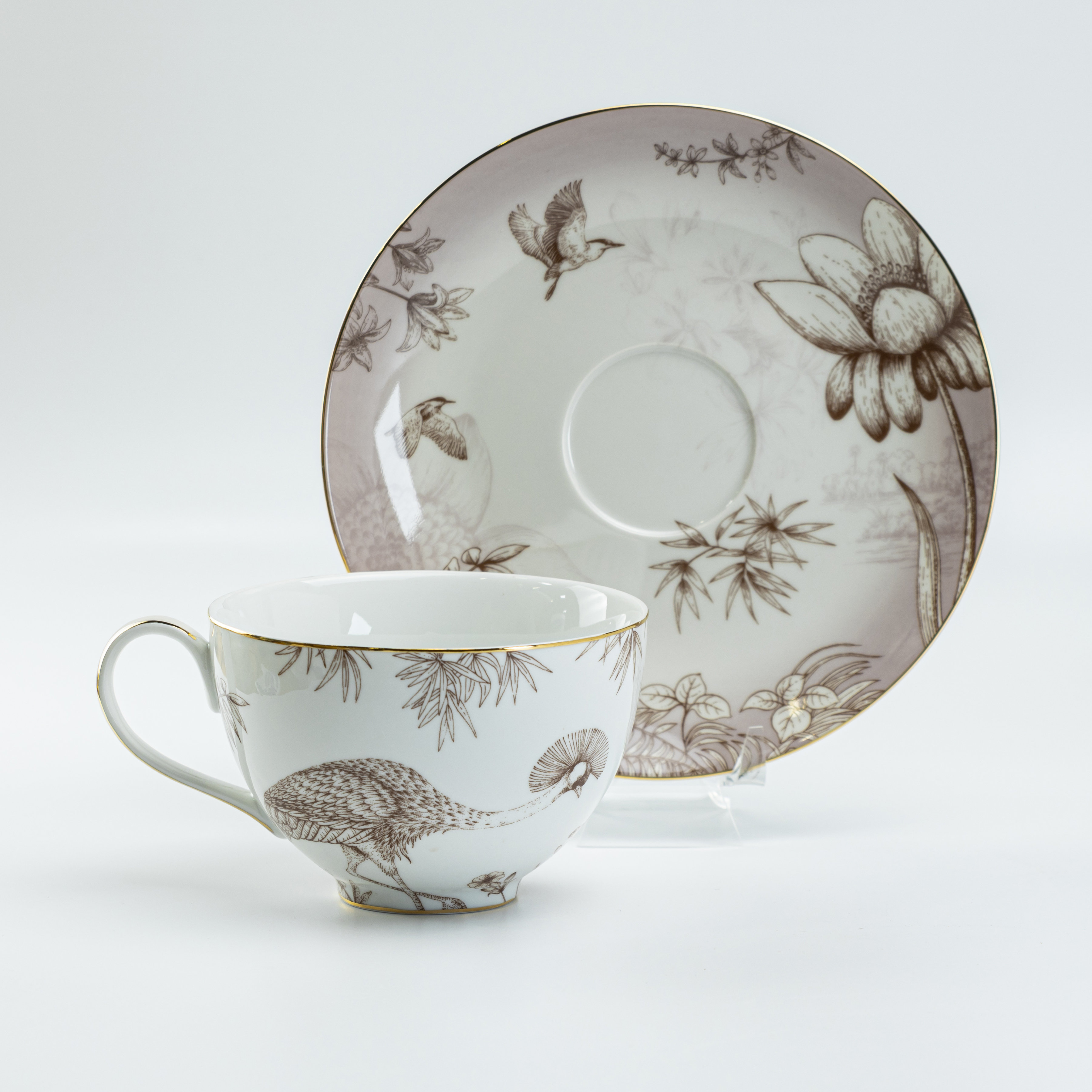 Grace's Tea Ware Paradise Dusk Breakfast Cup And Saucer 12-Ounce, Set ...