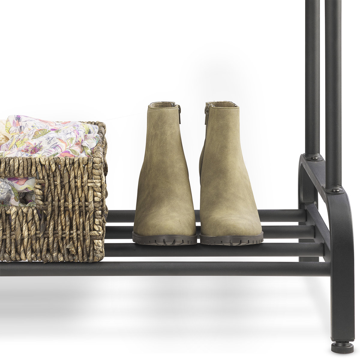 Whitmor All-Metal Double Rod Clothing Rack with Bottom Shelf - Matte ...