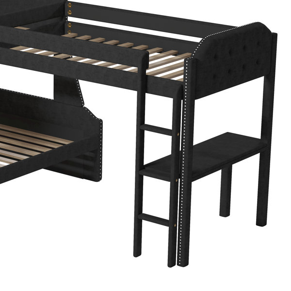 Harriet Bee Gitto Twin over Full Solid Wood Standard Bunk Bed with ...