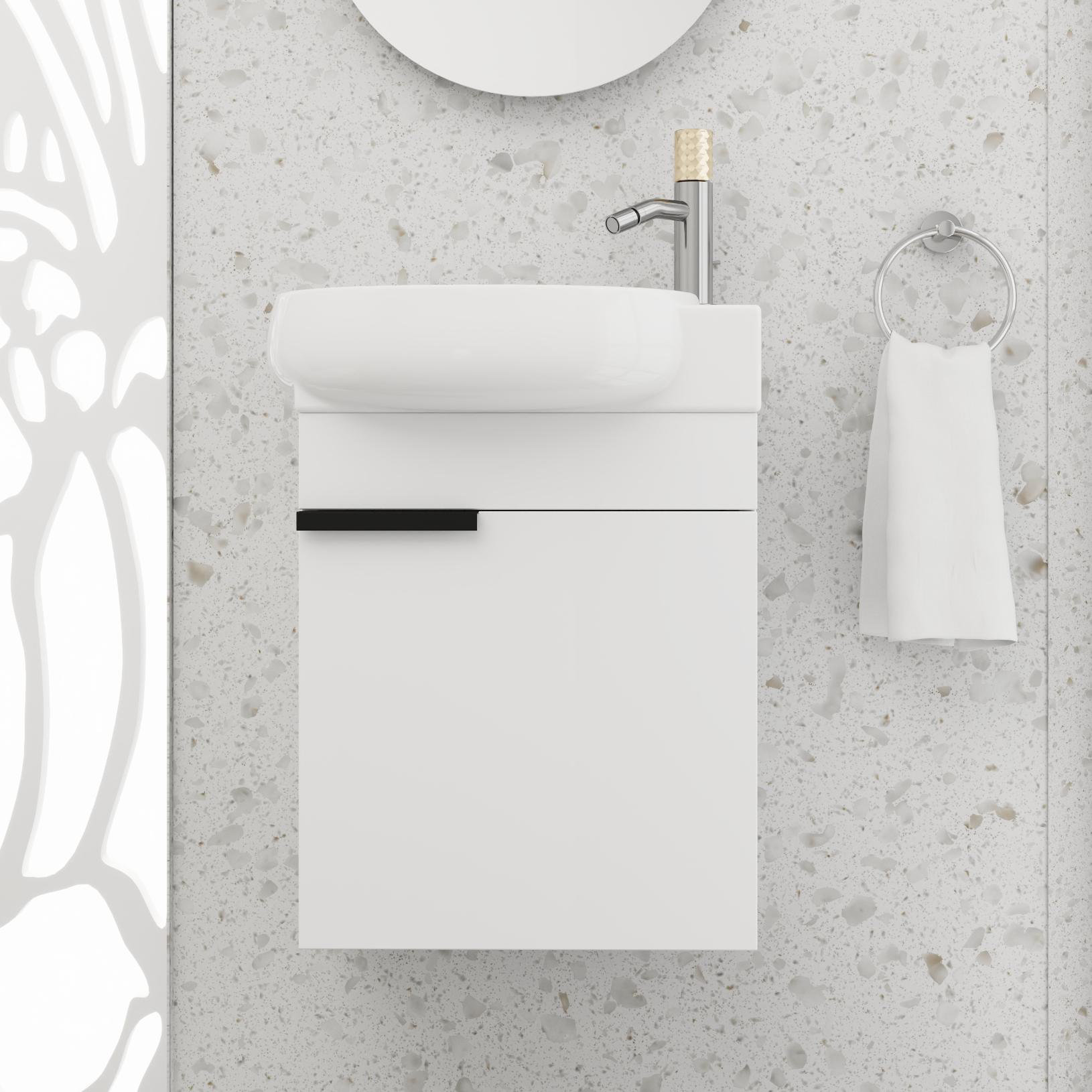 Bantam Interiors 16" Small Bathroom Vanity Set,Single Wall-Mounted ...