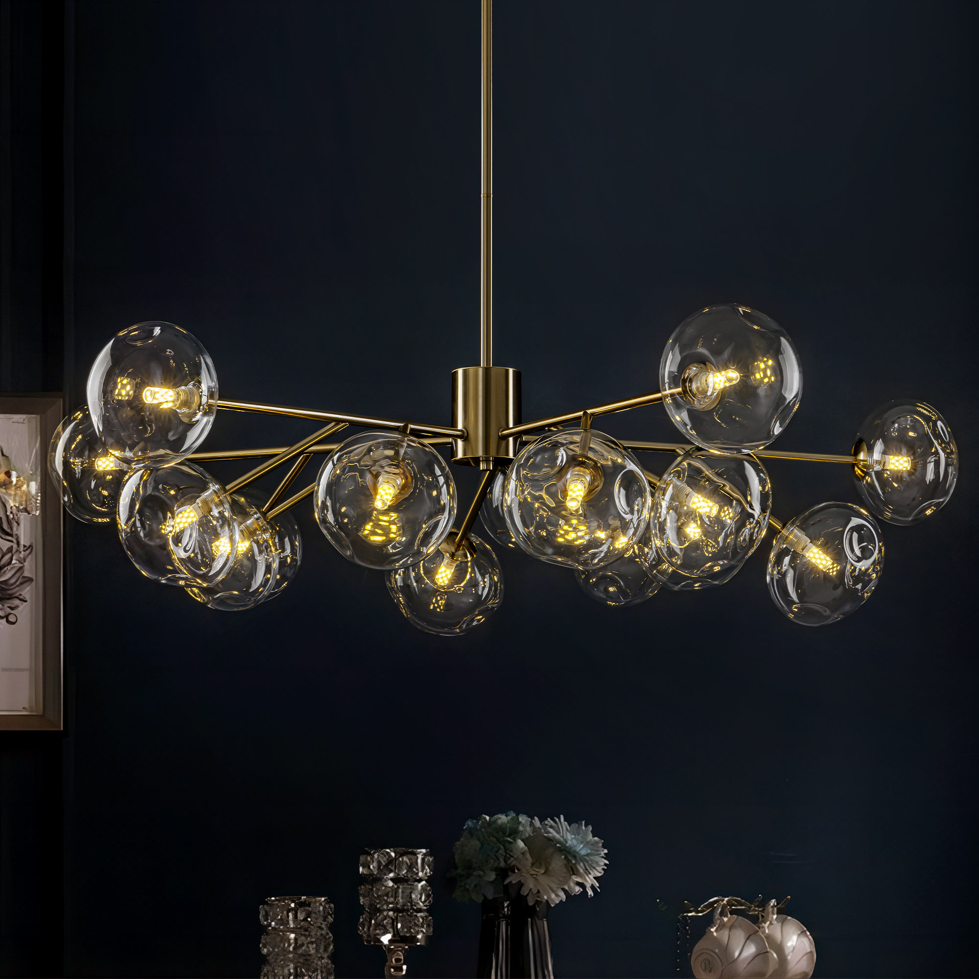 Wade Logan® Burness 15 - Light Sputnik Modern Linear Modern Glass ...