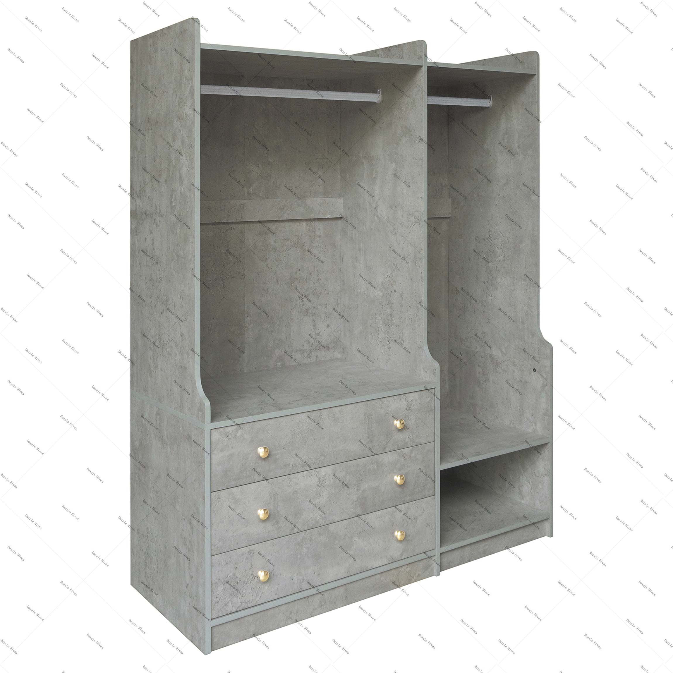 Lark Manor™ Open Wooden Wardrobe Storage for Bedroom, | Wayfair