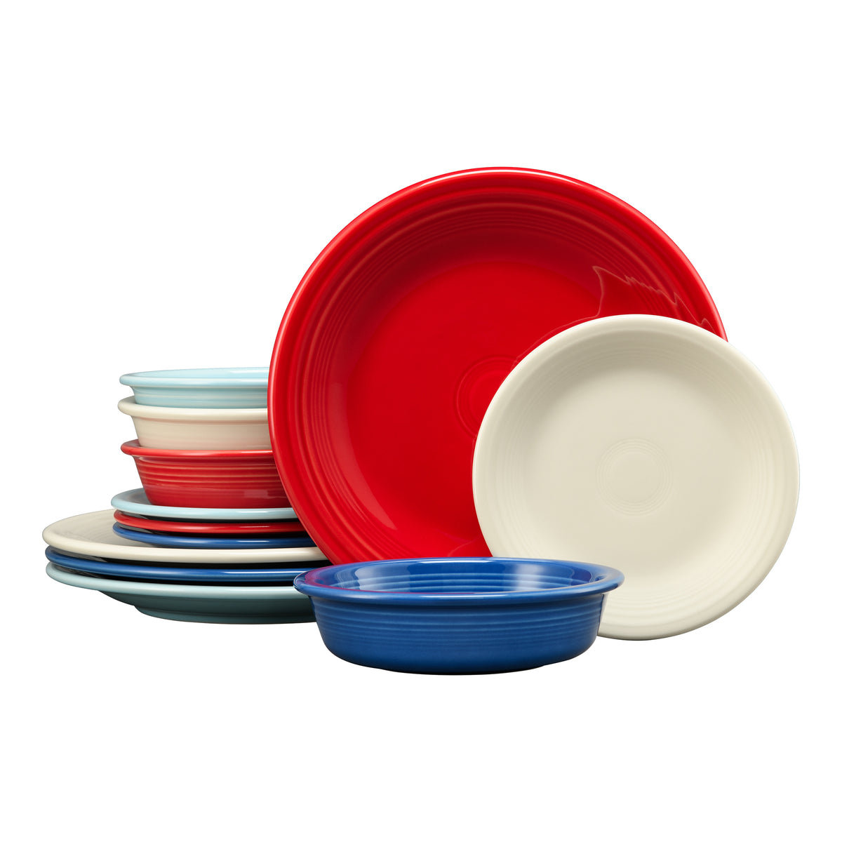 Latitude Run® Mixed Americana Classic Rim 12-Piece Dinnerware Set ...