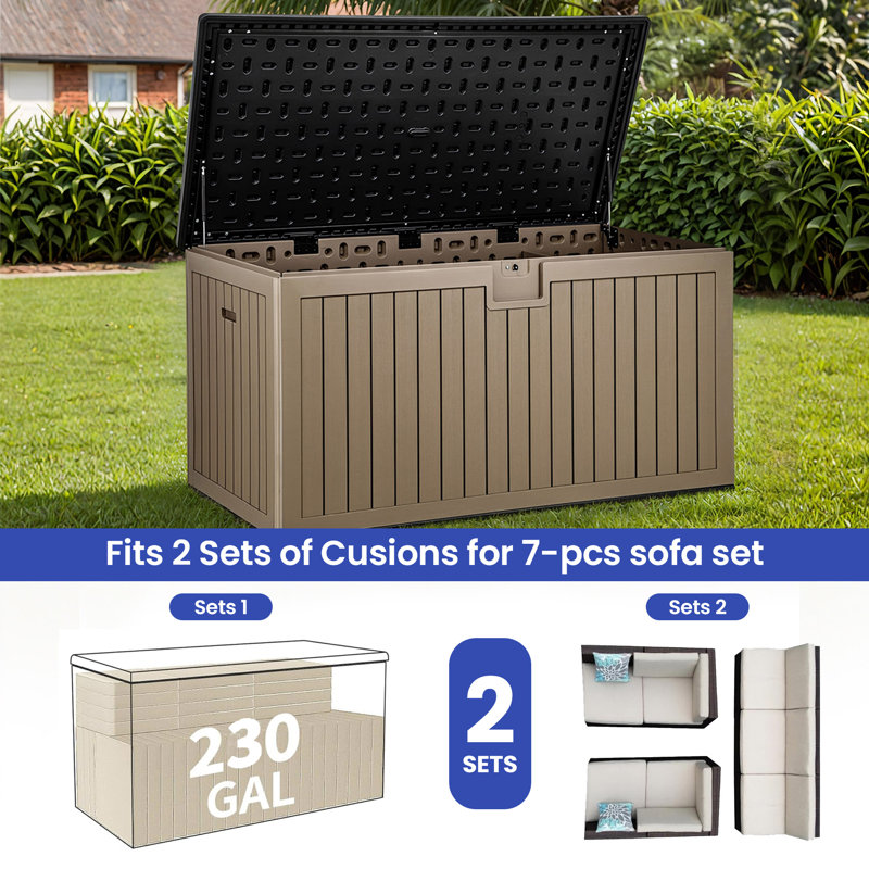 Edrosie Inc 63'' W 230 Gallons Deck Box Storage Type | Wayfair