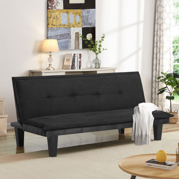 Winston Porter Futon Sofa Bed Upholstered Sofa Couch Armless Twin Futon ...