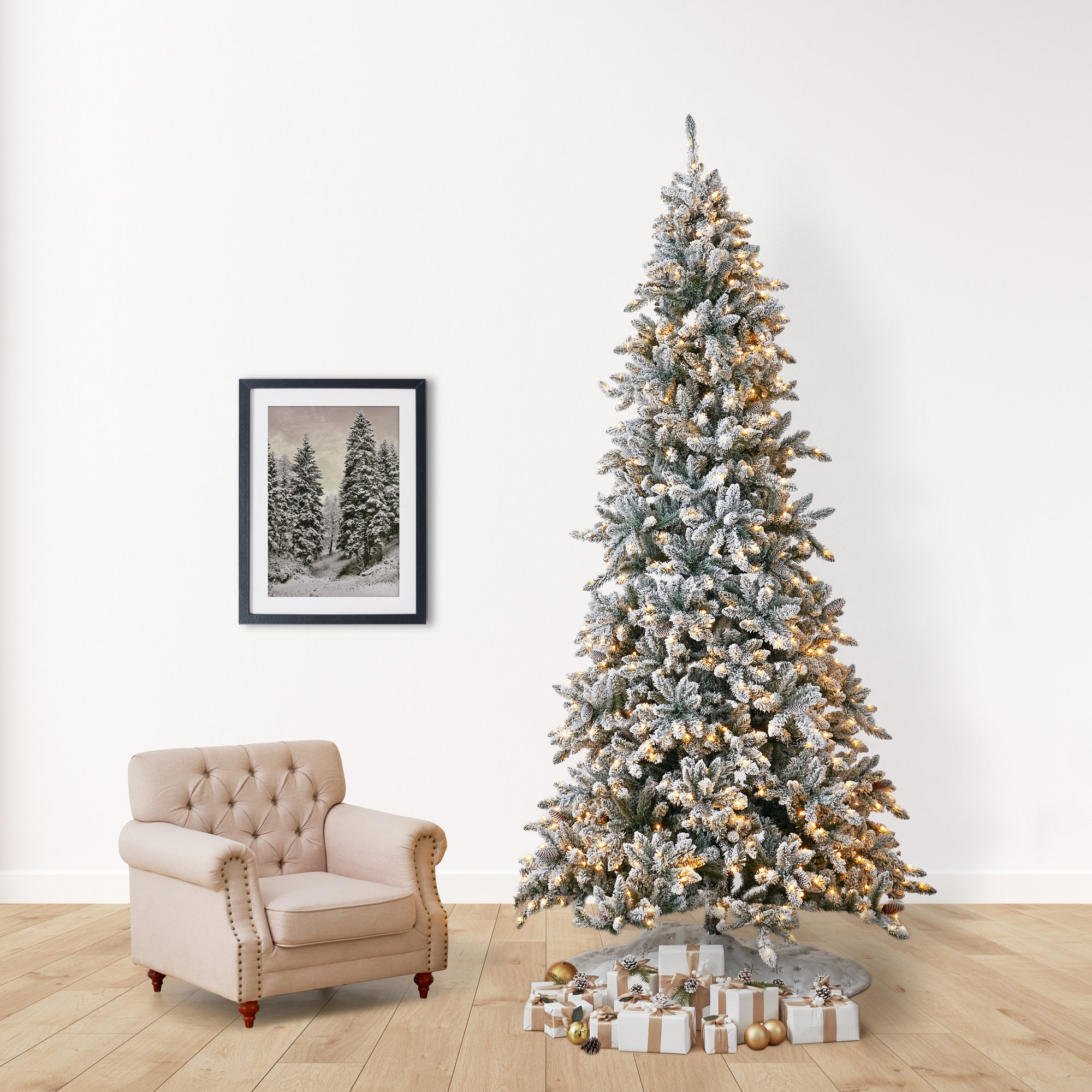 The Holiday Aisle® Calhan 10' Lighted Artificial Fir Christmas Tree ...