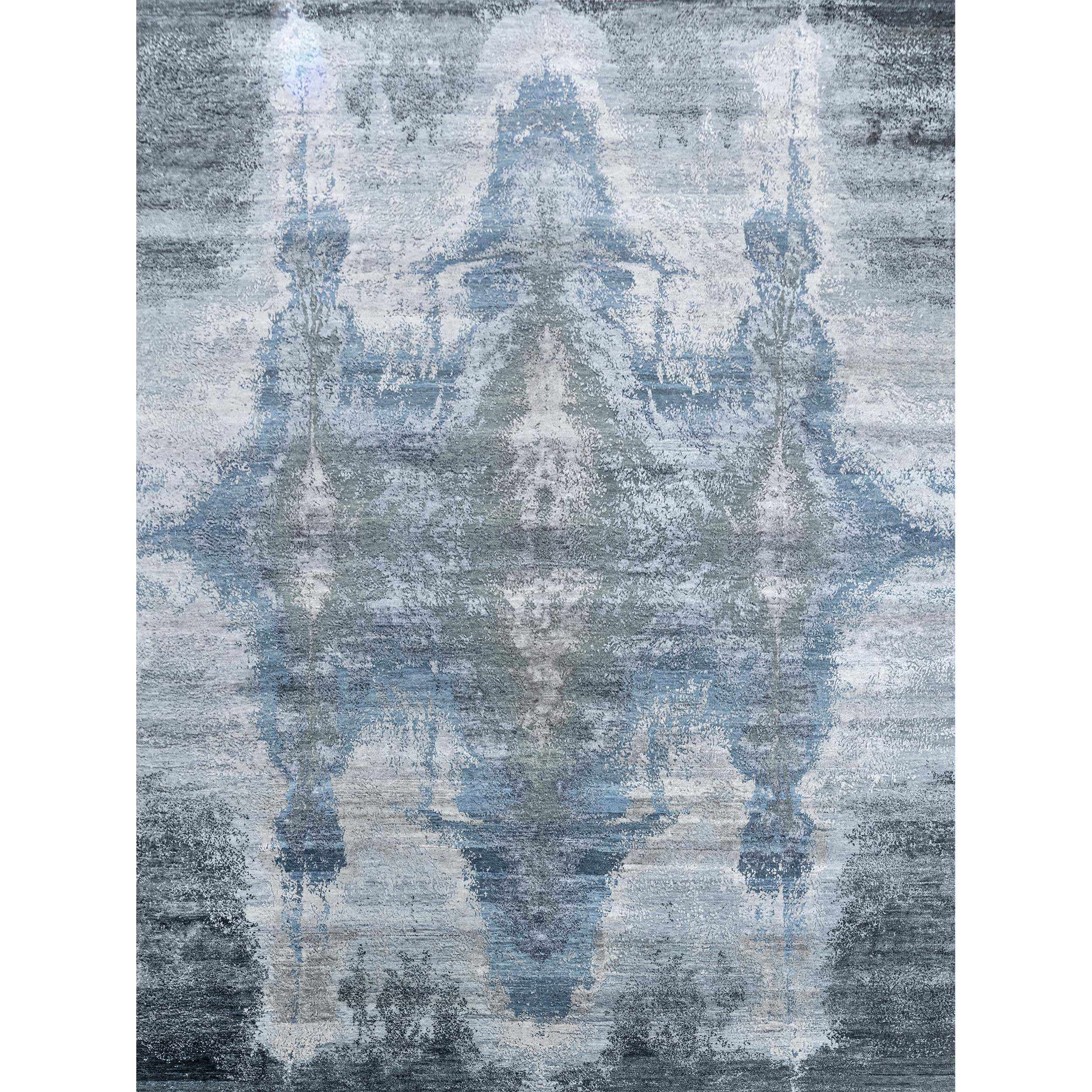 Bokara Rug Co., Inc. Rectangle Abstract Hand-Knotted Silk/Wool Area Rug ...