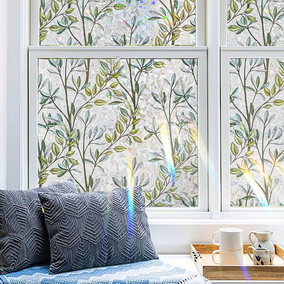 Winston Porter 3d Stained Glass Window Privacy Film, Decorative Window ...