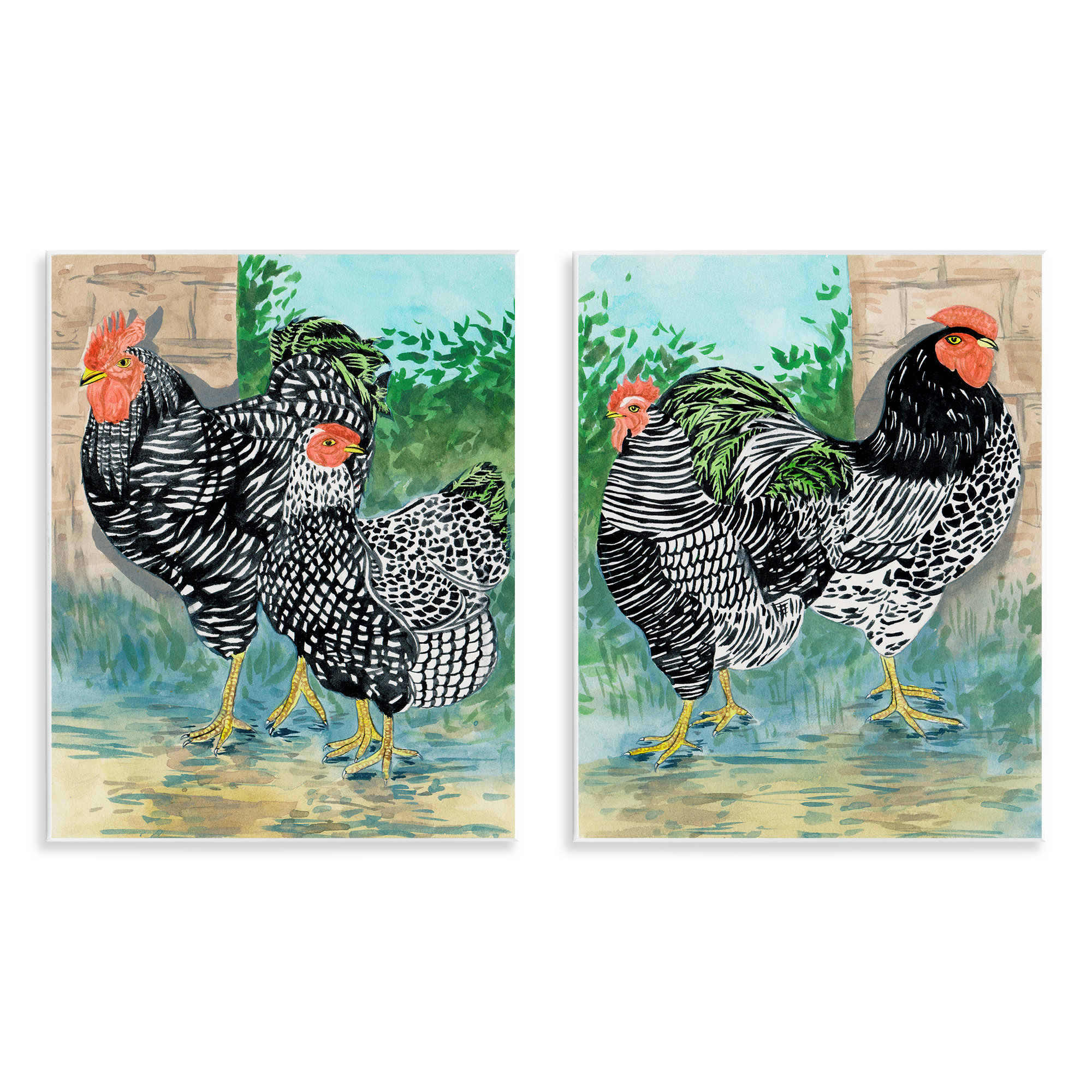Ophelia & Co. Rooster and Hen Foraging 2 PC Wall Plaque Art Set by ...